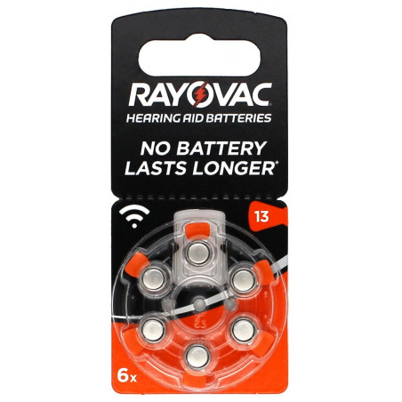 6 Piles Auditives Rayovac 13 / PR48